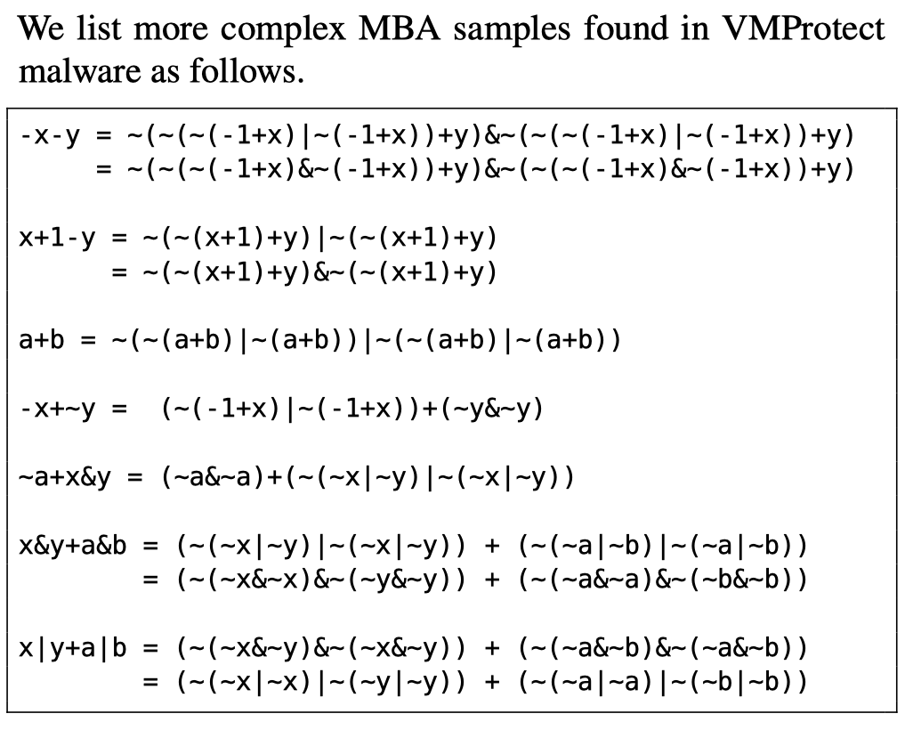 【论文笔记】MBA-Blast: Unveiling and Simplifying Mixed Boolean-Arithmetic Obfuscation | GANGE666's Blog